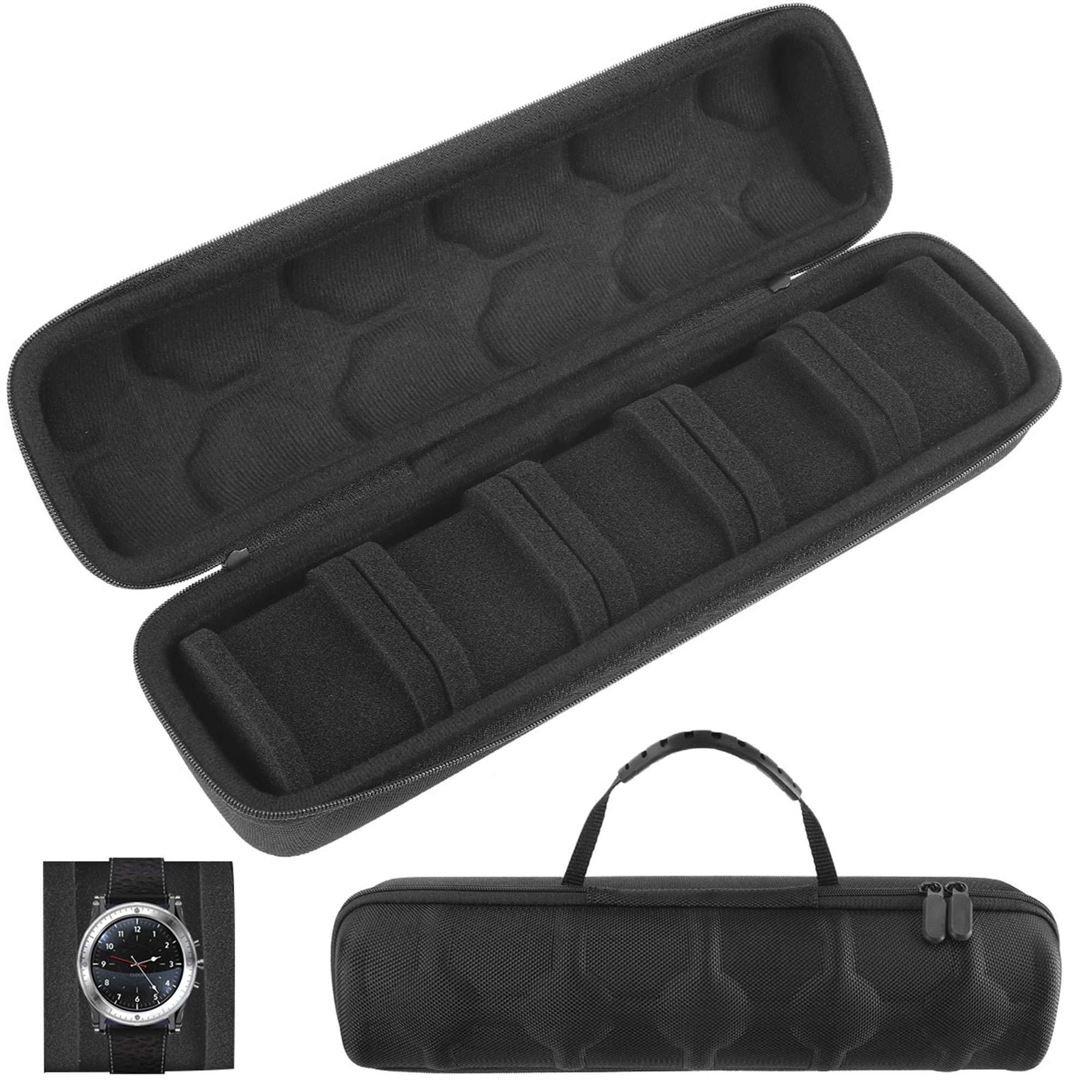 Spencer 5-Slot Watch Box Watch Travel Case for Men Women, Portable ...