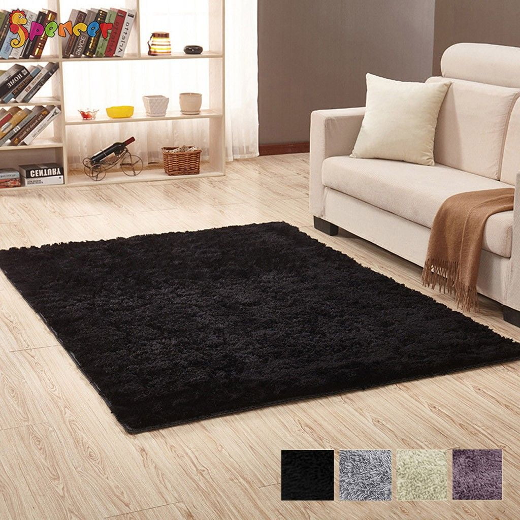 Spencer 63" x 40" Soft Fluffy Rugs Indoor Modern Shag Area Rug Carpet ...