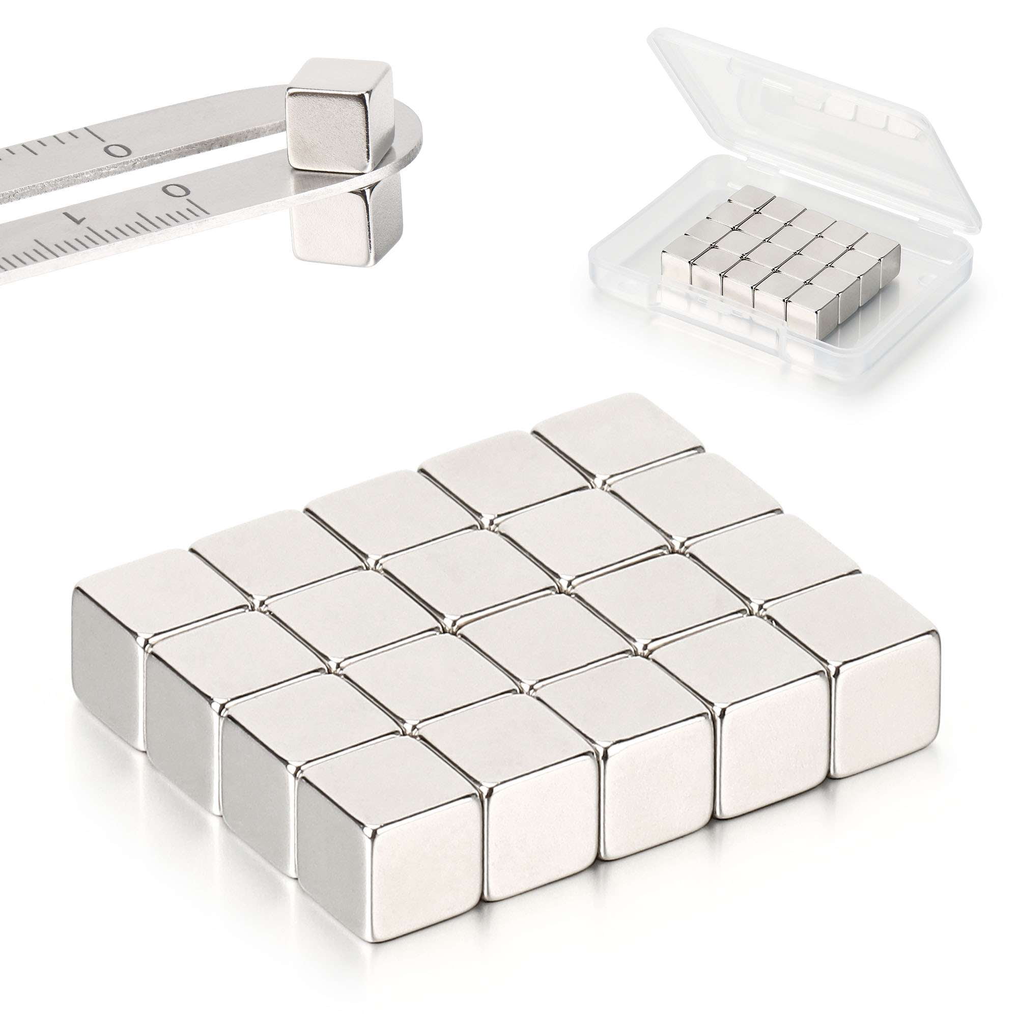 Spencer 80Pcs Cube Neodymium Magnets - 8x8x8mm Rare Earth Block Square ...