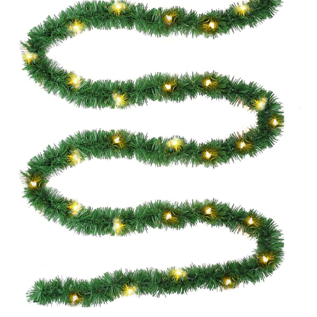 Spencer 9ft Christmas Garland with Warm LED Lights Spruce Artificial ...