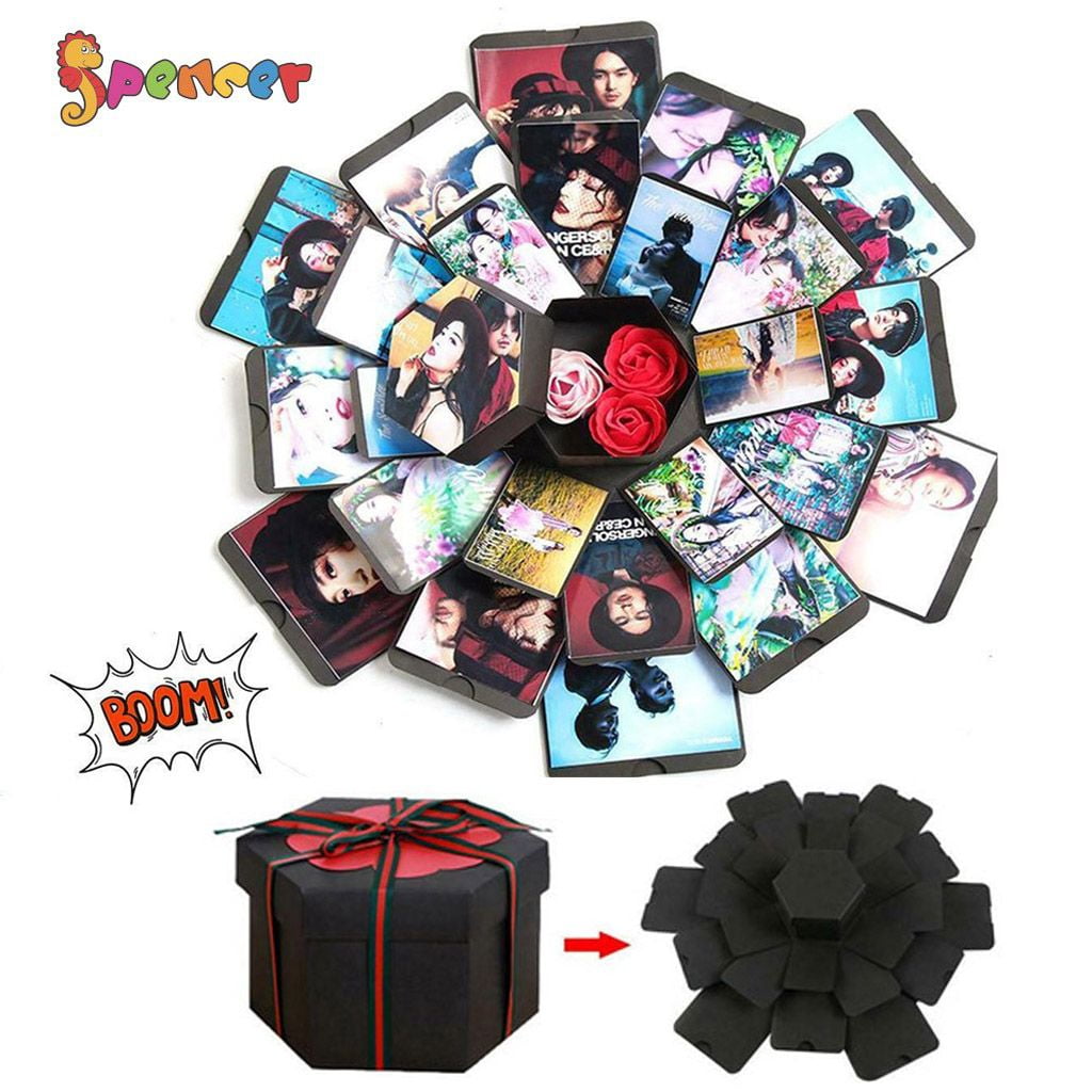 Spencer Creative Explosion Gift Box Scrapbook DIY Handmade Photo Album ...