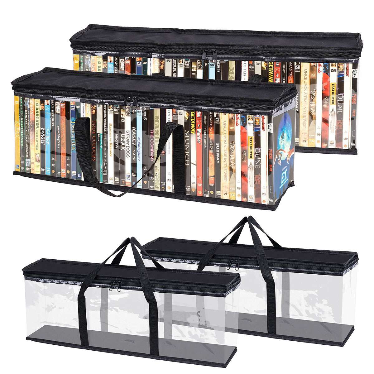 Spencer DVD Storage Bags, Media Organizer Bag for DVDs, CDs, Blu Ray ...