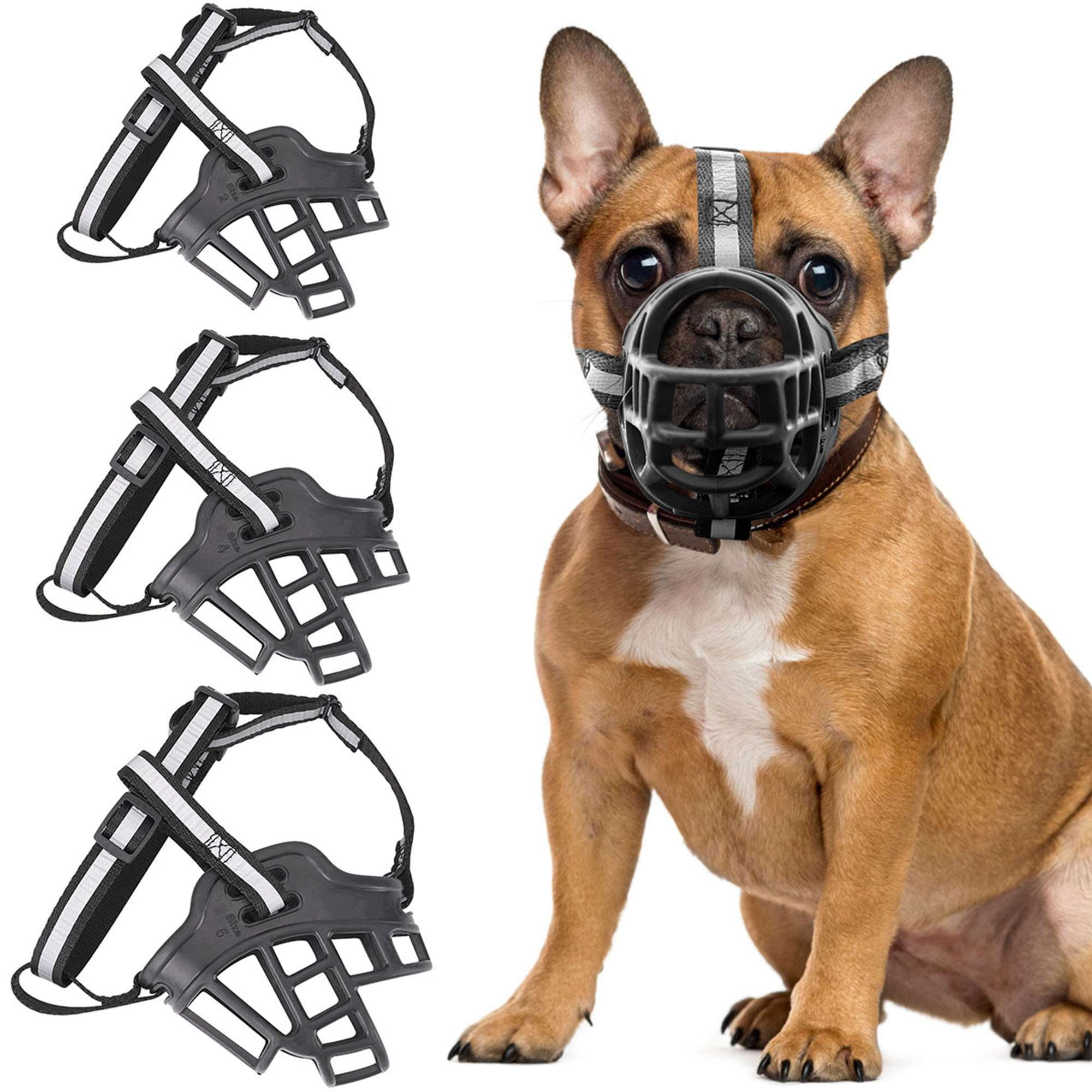 Spencer Dog Muzzle, Reflective Adjustable Basket Muzzles, Prevents ...