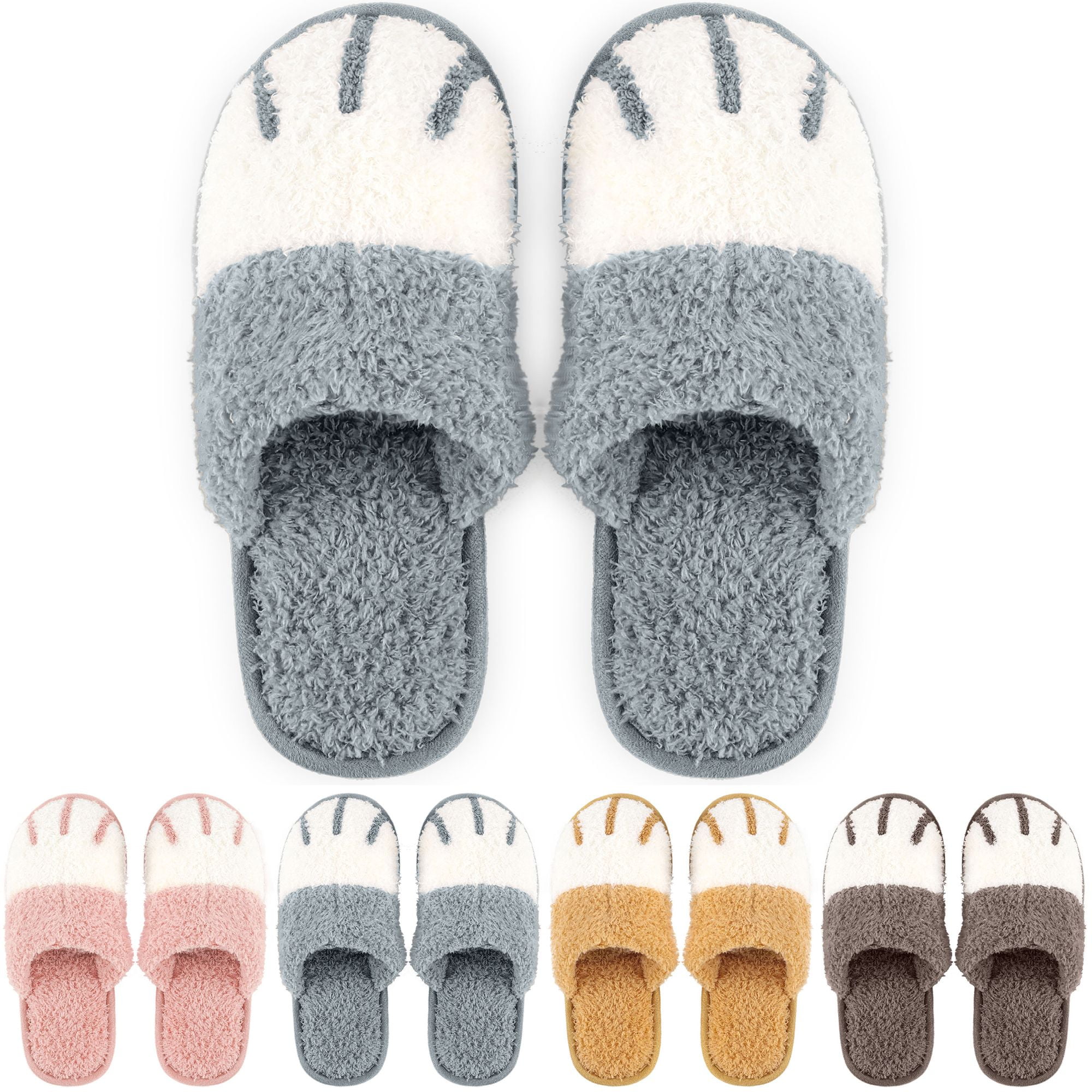 Spencer Fuzzy Slippers for Women Men, Comfy House Slipper Outdoor ...