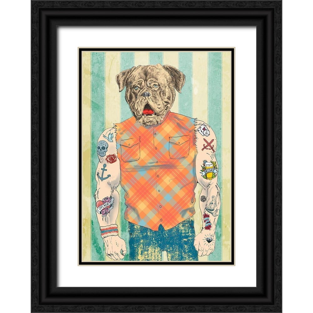 Spencer, Matt 11x14 Black Ornate Wood Framed with Double Matting Museum ...