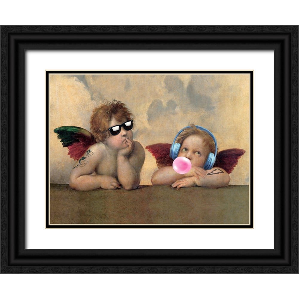 Spencer, Matt 24x19 Black Ornate Wood Framed with Double Matting Museum ...