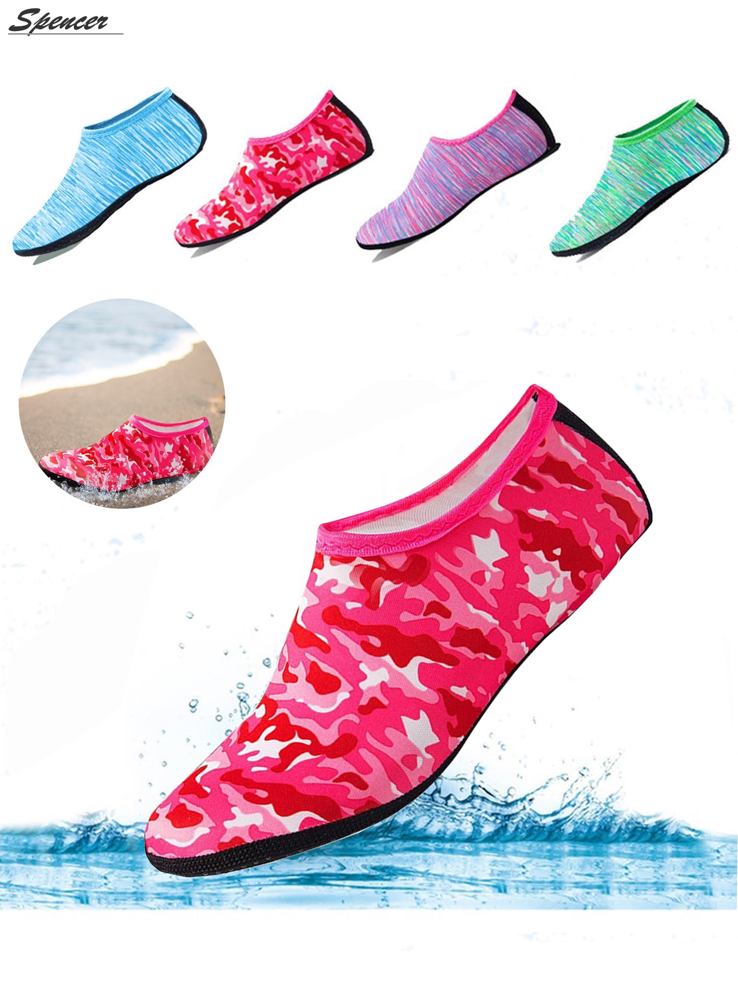 Spencer Men Women Quick-Dry Flexible Barefoot Water Skin Sports Shoes ...