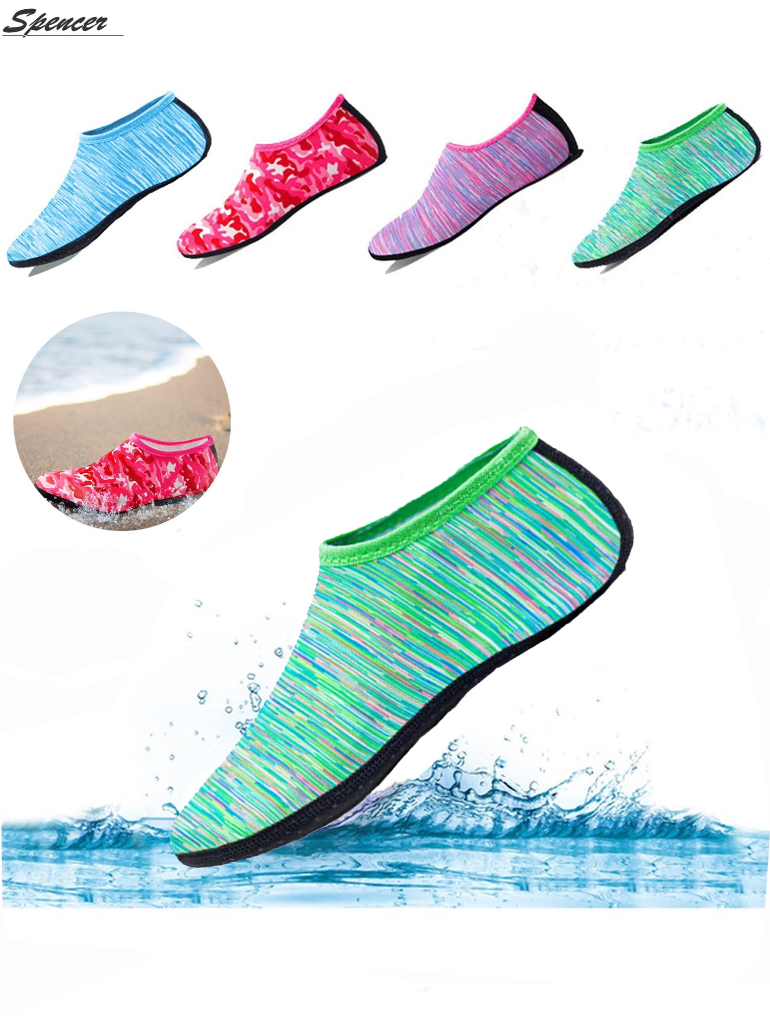 Spencer Men Women Quick-Dry Flexible Barefoot Water Skin Sports Shoes ...
