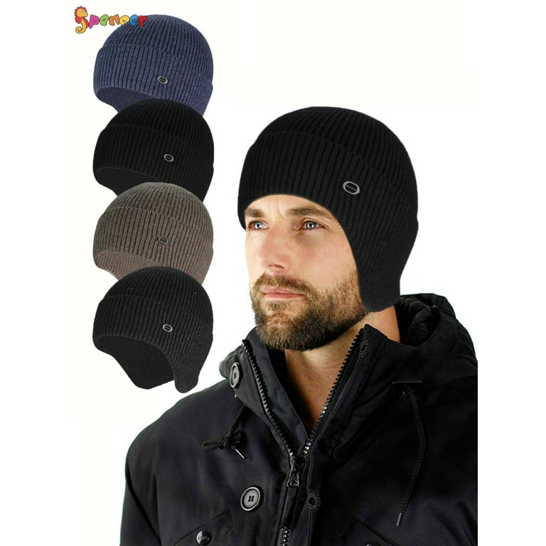 Spencer Men Women Winter Knit Earflap Hat Warm Skull Cap Spencer Men Women Winter Knit Earflap Hat Warm Skull Cap