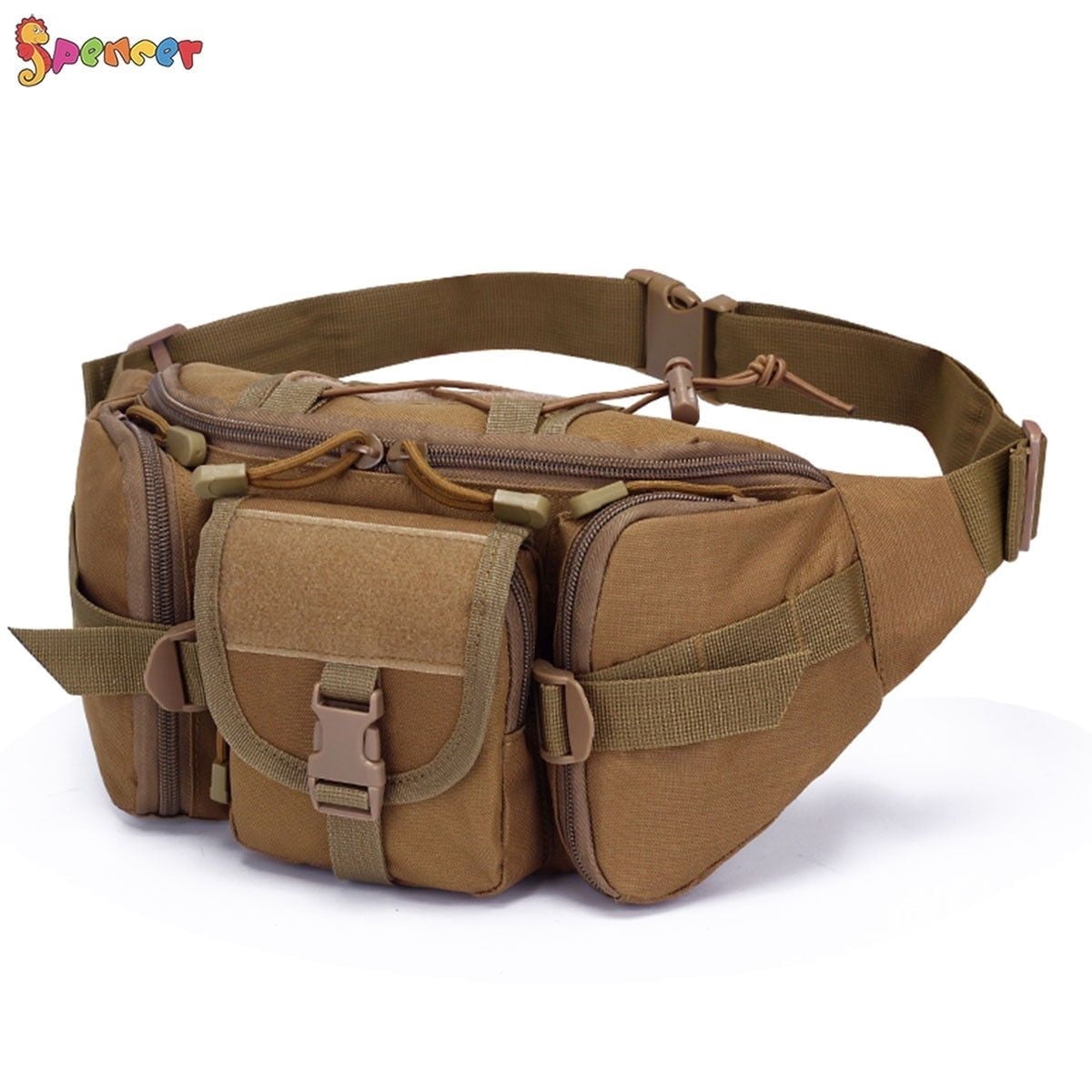 Spencer Men's Fanny Pack Nylon Bumbag Waist Bag Multi-pockets Hip Belt ...
