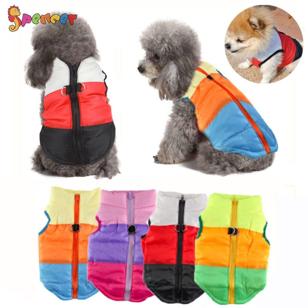 Spencer Pet Cat Dog Jacket Patchwork Winter Fall Waterproof Dog Coat ...