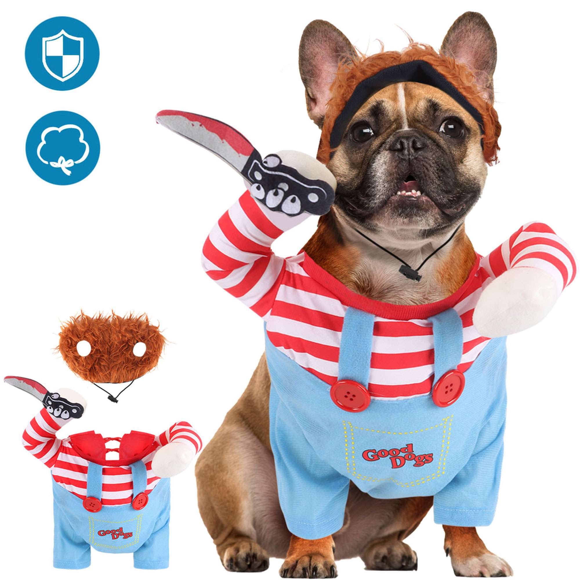 Spencer Pet Deadly Doll Dog Costume, Dog Cosplay Funny Costume ...