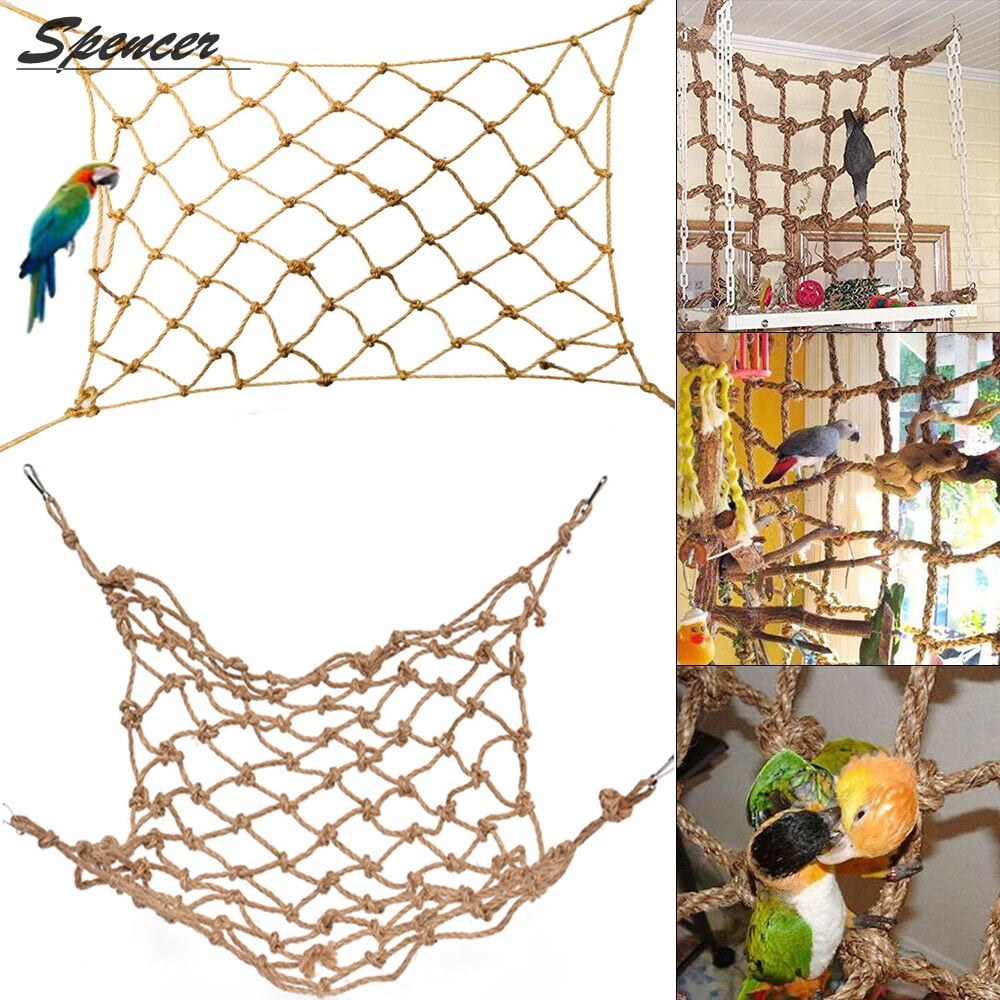 Spencer Pet Parrot Climbing Net Rope Bird Jungle Fever Swing Hemp Rope ...
