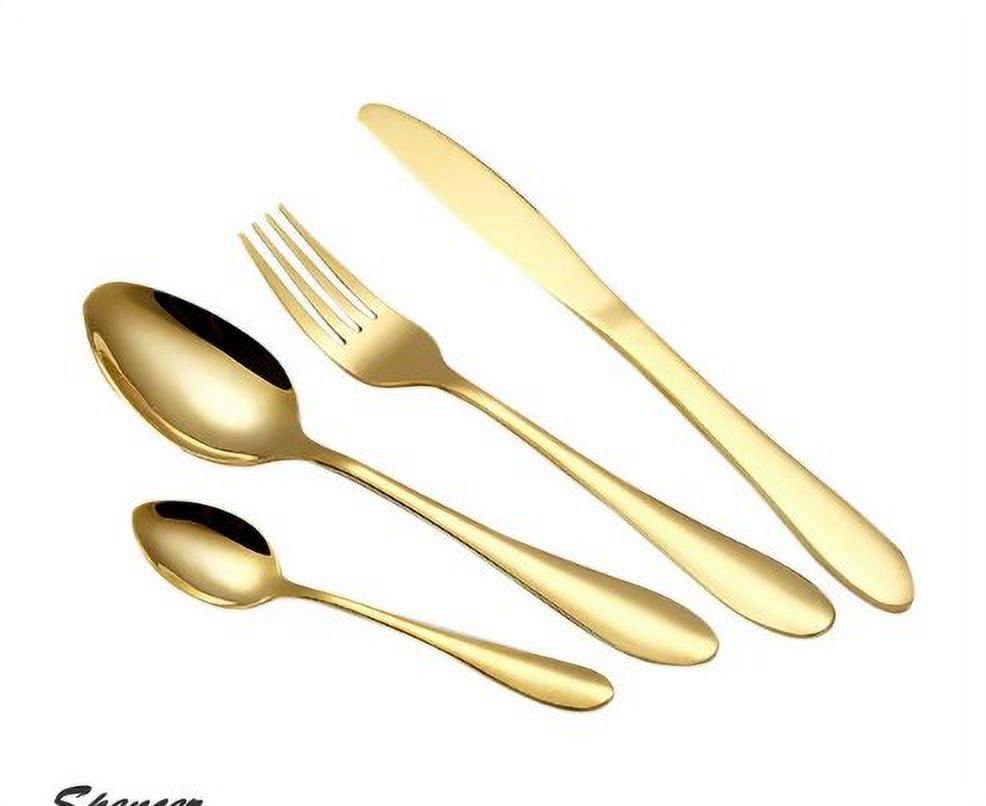 Spencer Rainbow Buffet Flatware Set, 4 Piece Stainless Steel Dinner ...
