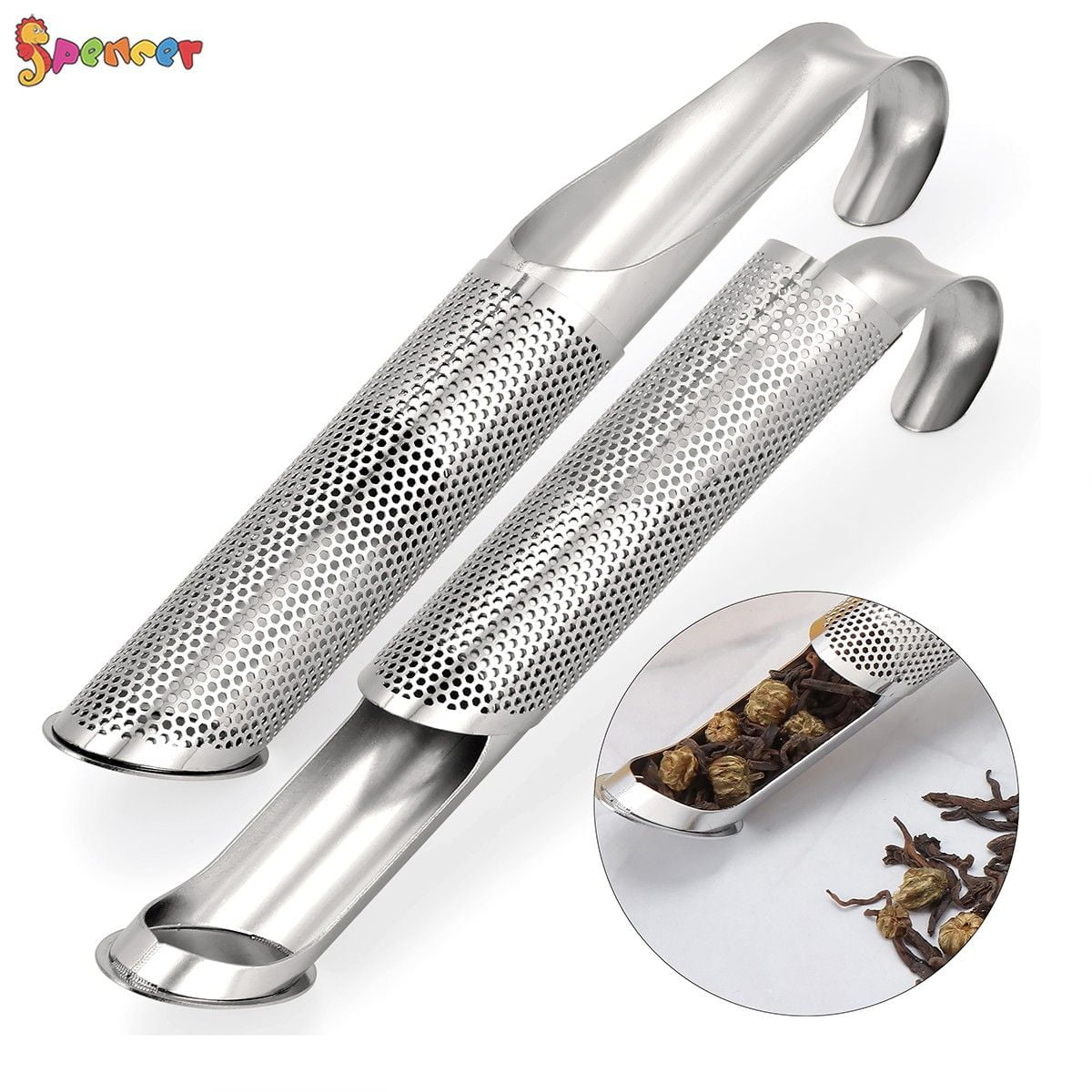 Spencer Set of 2 5.7 Inch Tea Infuser for Loose Tea Travel, Stainless ...