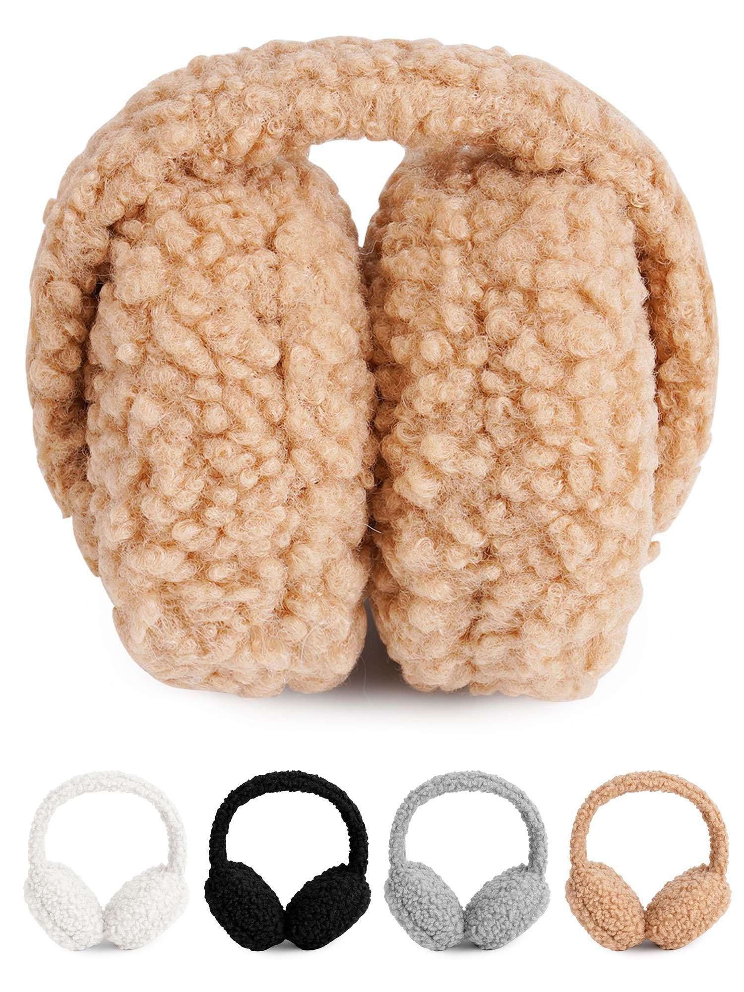 Spencer Sherpa Ear Muff for Women Plush Foldable Earmuffs Winter ...