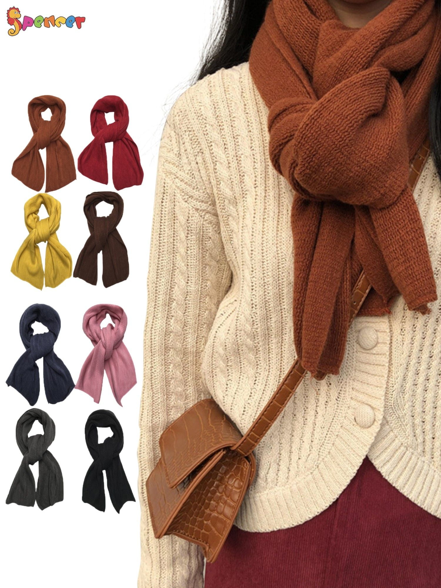 Spencer Soft Solid Scarf for Men and Women Winter Warm Large Infinity ...