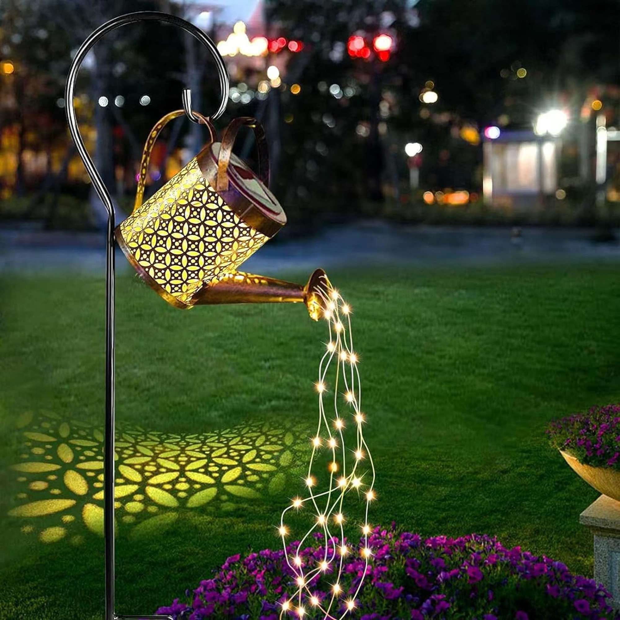 Spencer Solar Watering Can Lights Garden Outdoor Decorative Lights ...