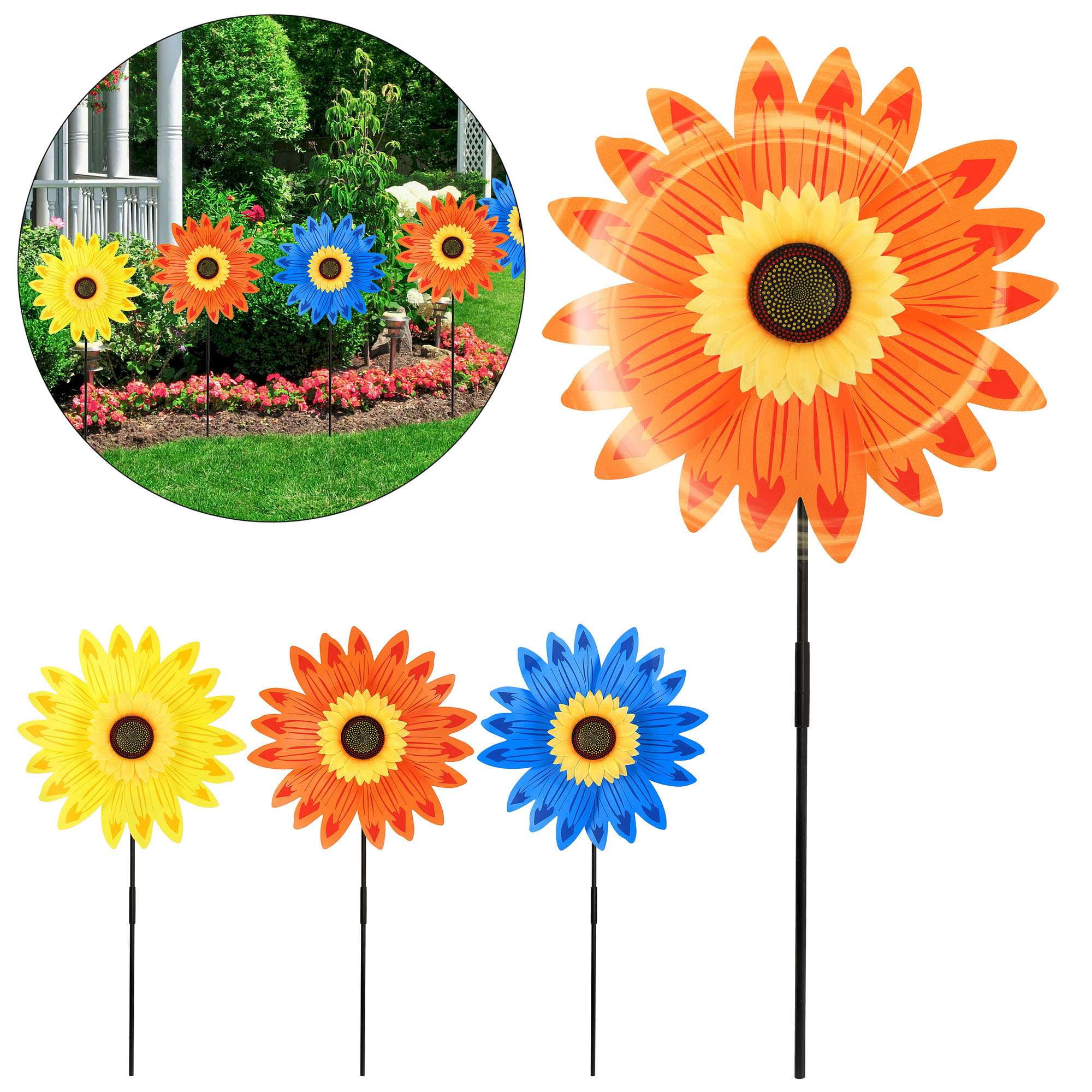 Spencer Sunflower Wind Spinner Windmill Sculpture Outdoor Garden ...