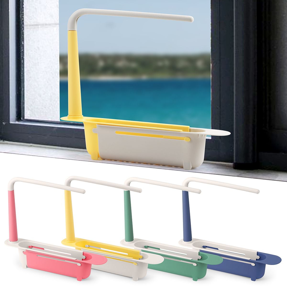 Spencer Telescopic Sink Rack, Sponge Shelf Holder Expandable Storage ...