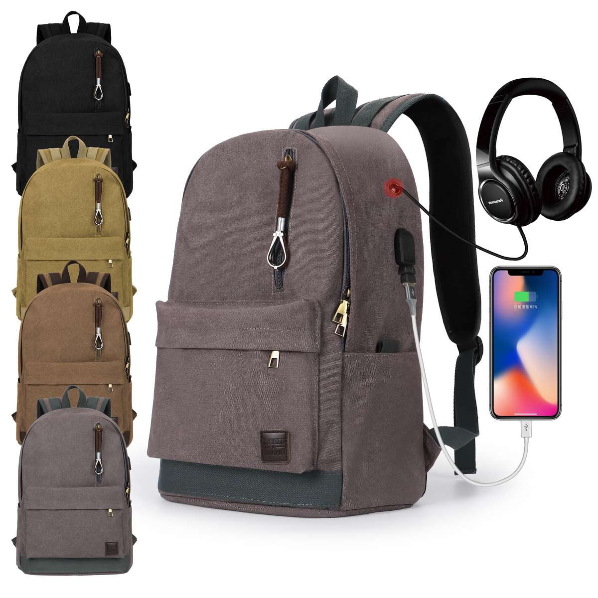 Spencer Travel Laptop Backpack for Women Men, Business Rucksack ...