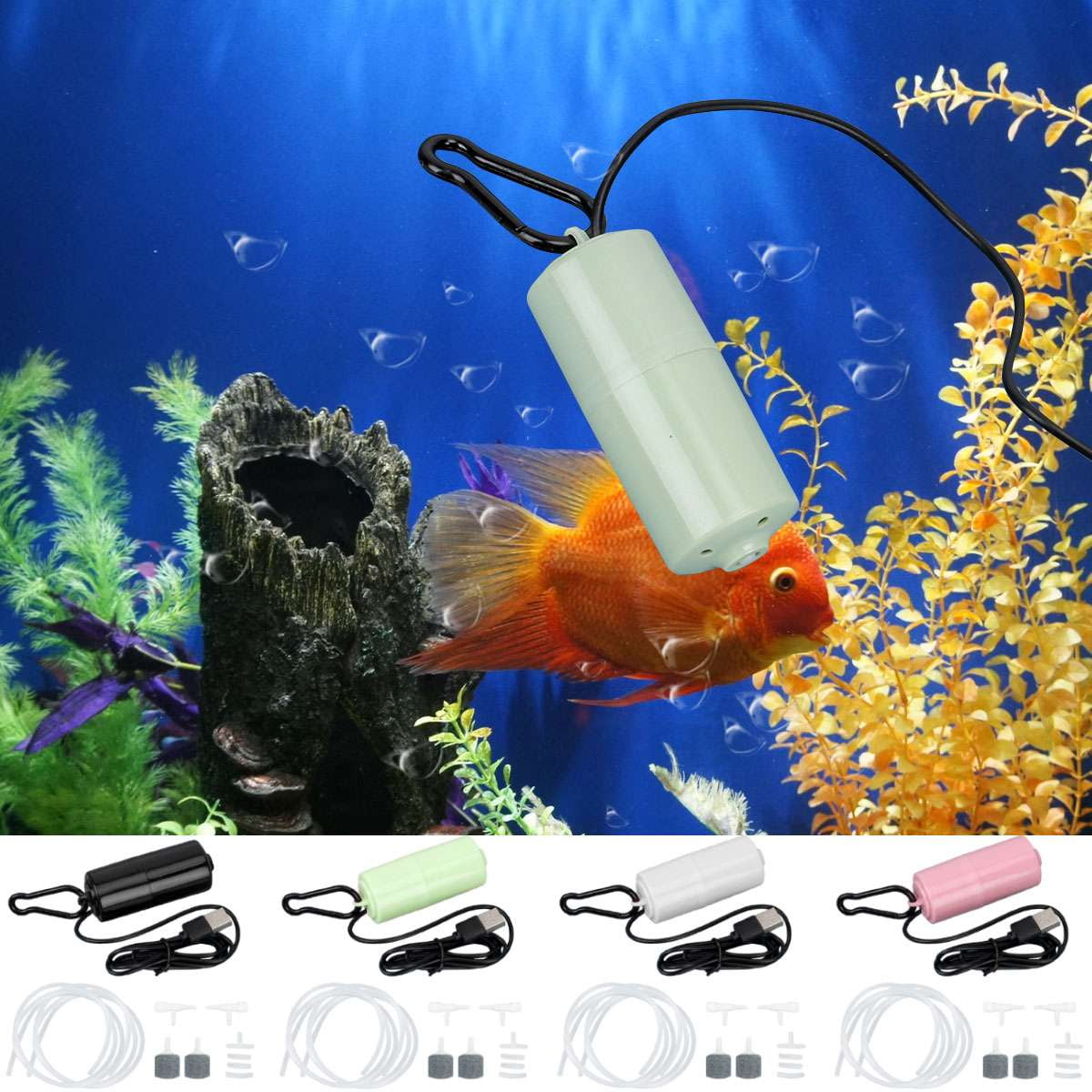 Spencer USB Fish Oxygen Air Pump Aquarium Ultra Quiet Oxygen Pump with ...