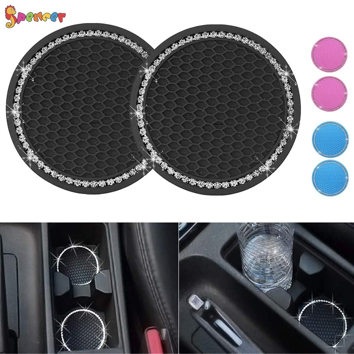 Spencer Universal Vehicle Bling Car Coaster Cup Holder Insert Coaster ...
