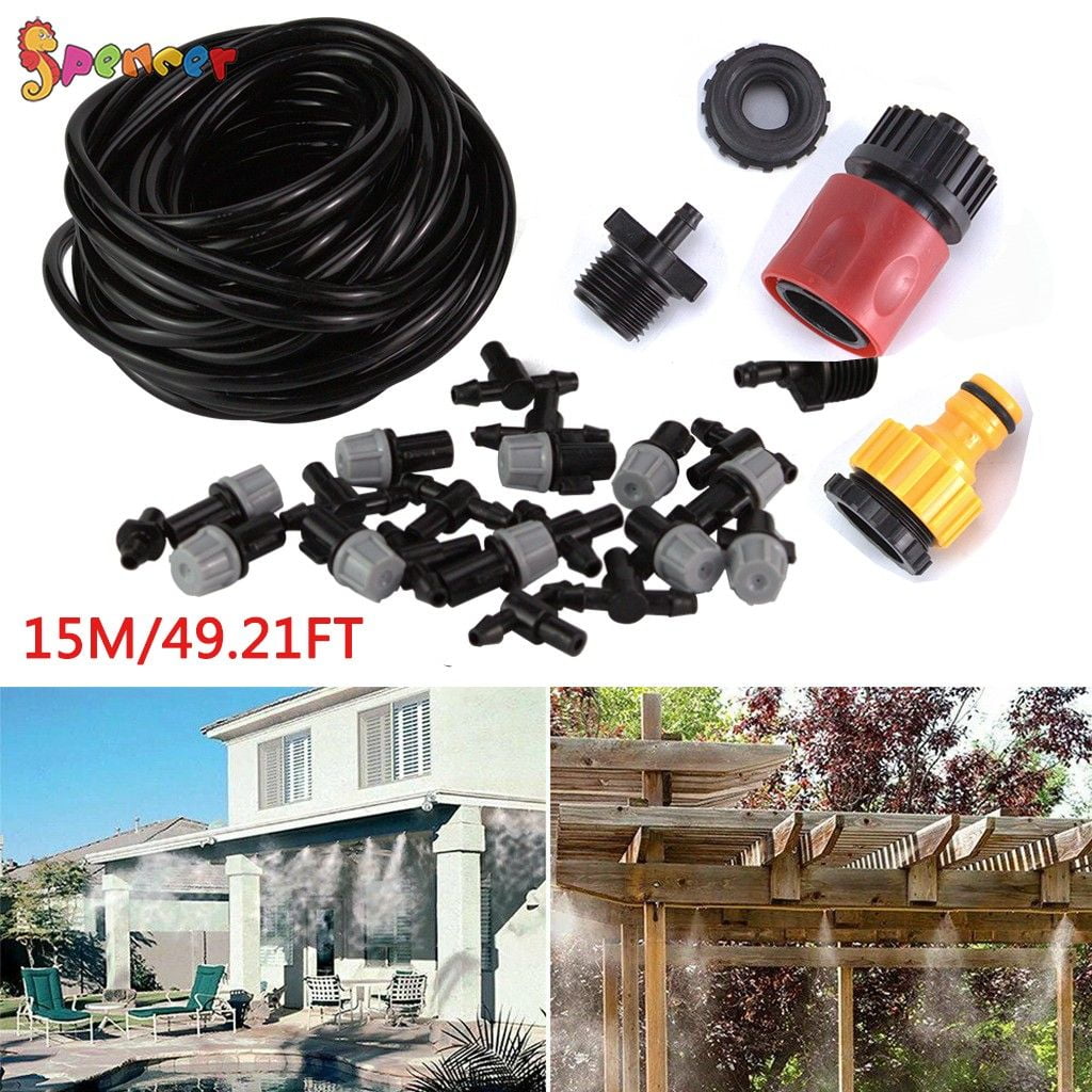 Spencer Water Misting Cooling System 15M/49FT Misting Line Mist Nozzle ...