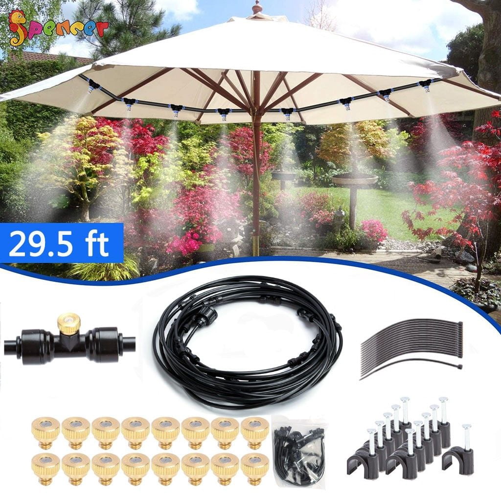 Spencer Water Misting Cooling System 9M/29.53FT Brass Misting Nozzles ...