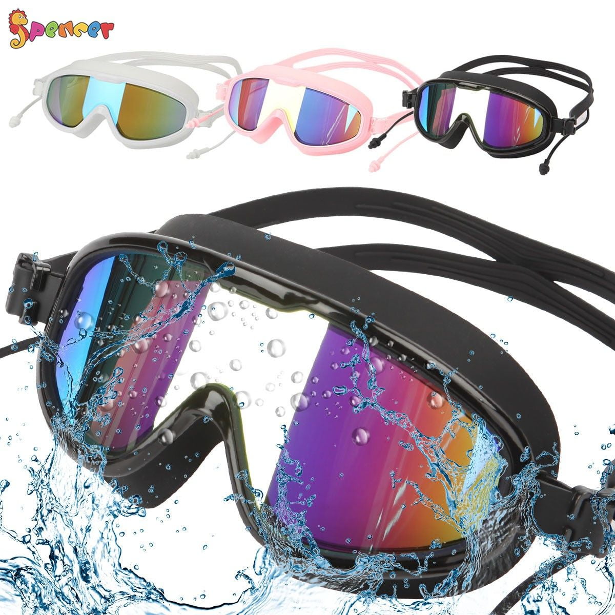 Spencer Waterproof Anti-Fog Swimming Goggles UV Protection No Leaking ...