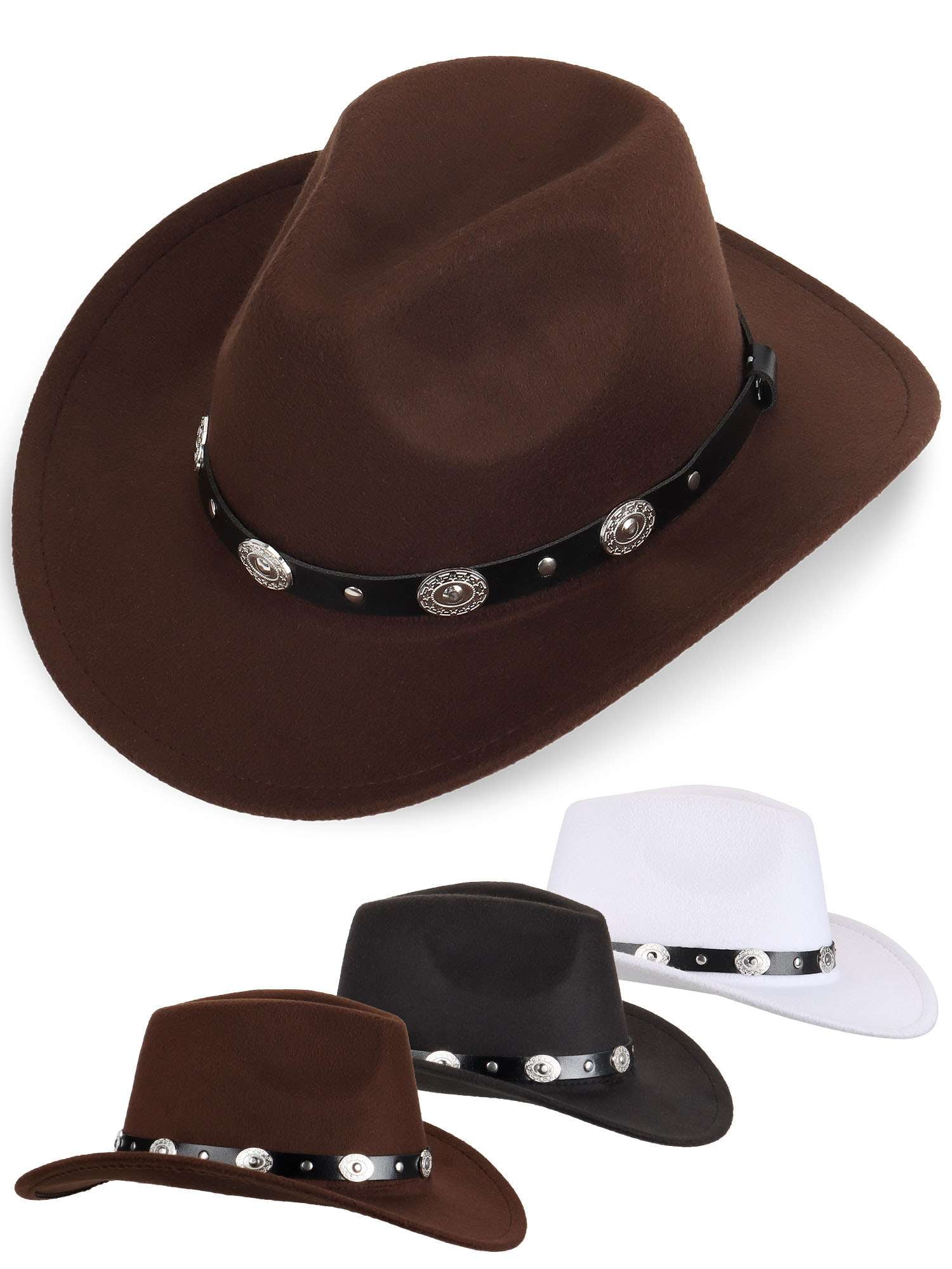 Spencer Western Cowboy Hat for Men Women Wide Brim Fedora Hat with ...