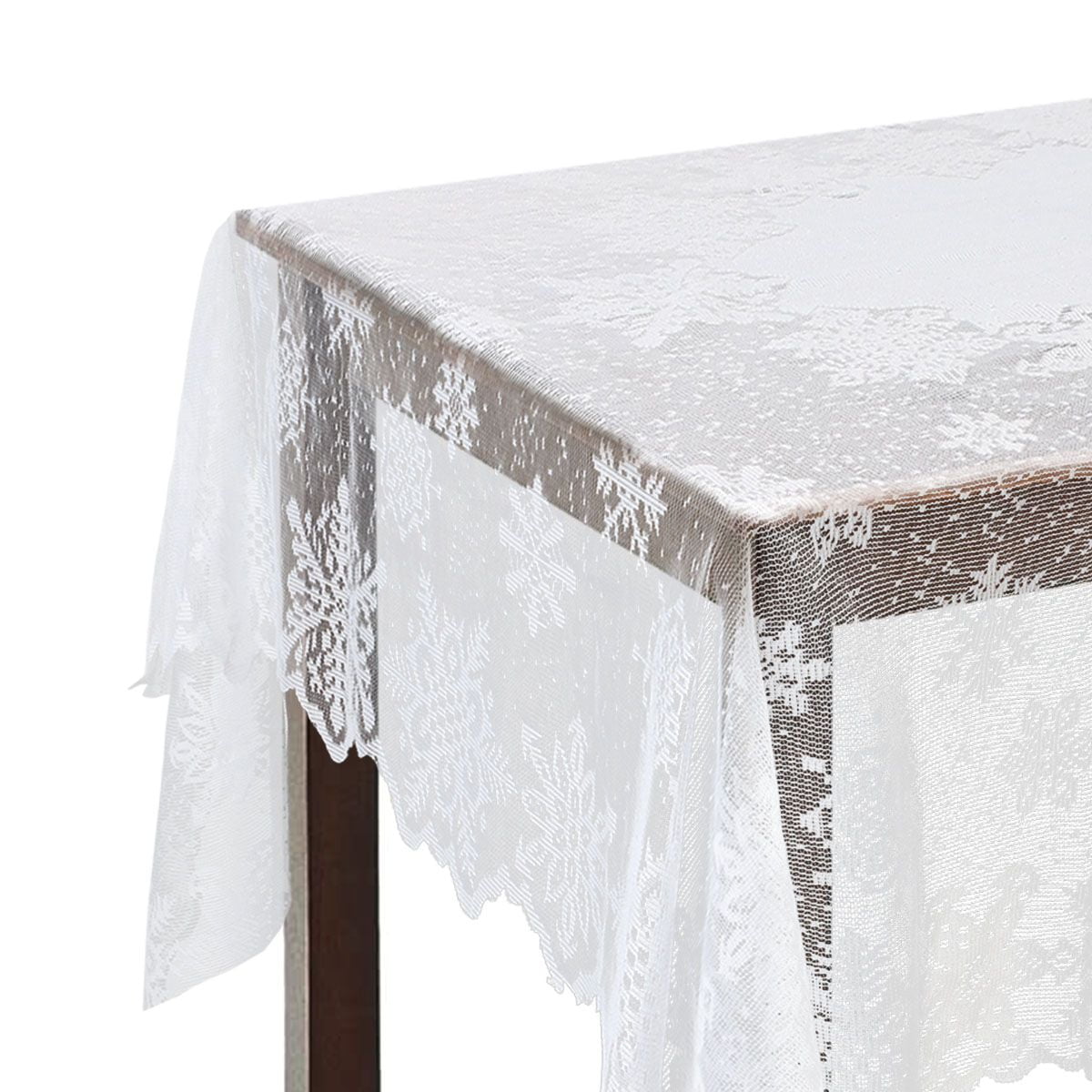 Spencer White Lace Tablecloth for Rectangular Tables, Classic Christmas ...