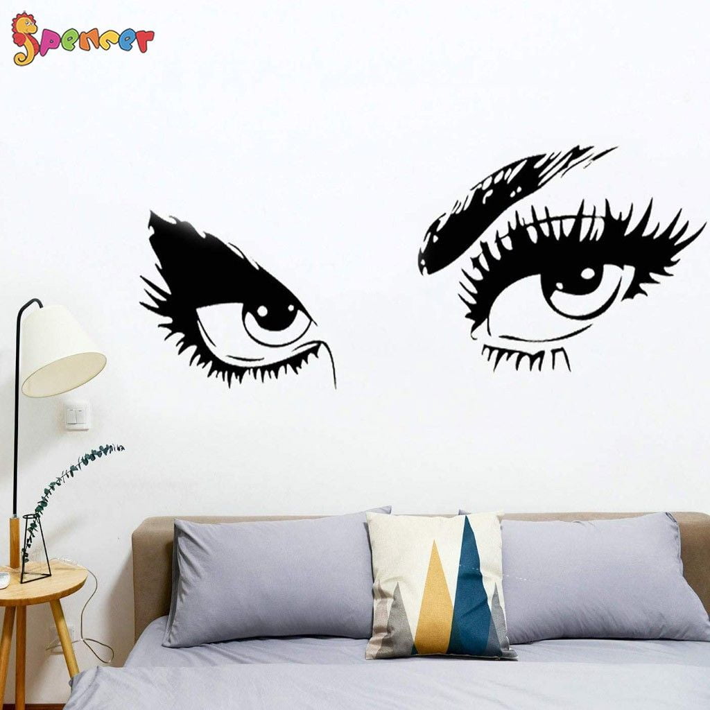 Spencer Women Beautiful Eyes Wall Decals Wall Stickers Removable Vinyl ...
