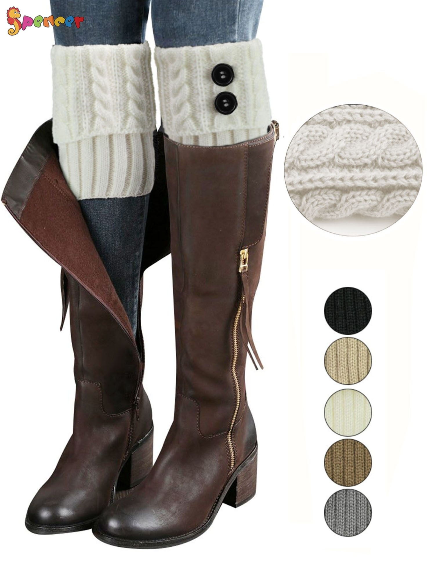 Spencer Women Short Boot Socks Winter Crochet Knitted Boot Cuffs Socks ...