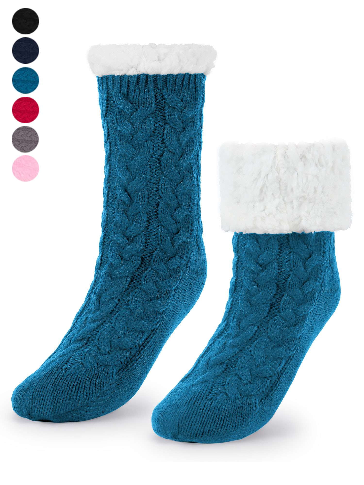 Spencer Women's Thicker Warm Fuzzy Socks Fleece Lined Slipper Socks ...