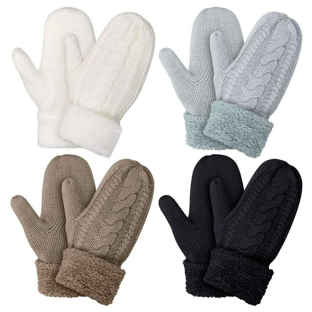 Spencer Women's Winter Gloves Warm Lining Mittens Cozy Cable Knit Thick Gloves Windproof Adult ...