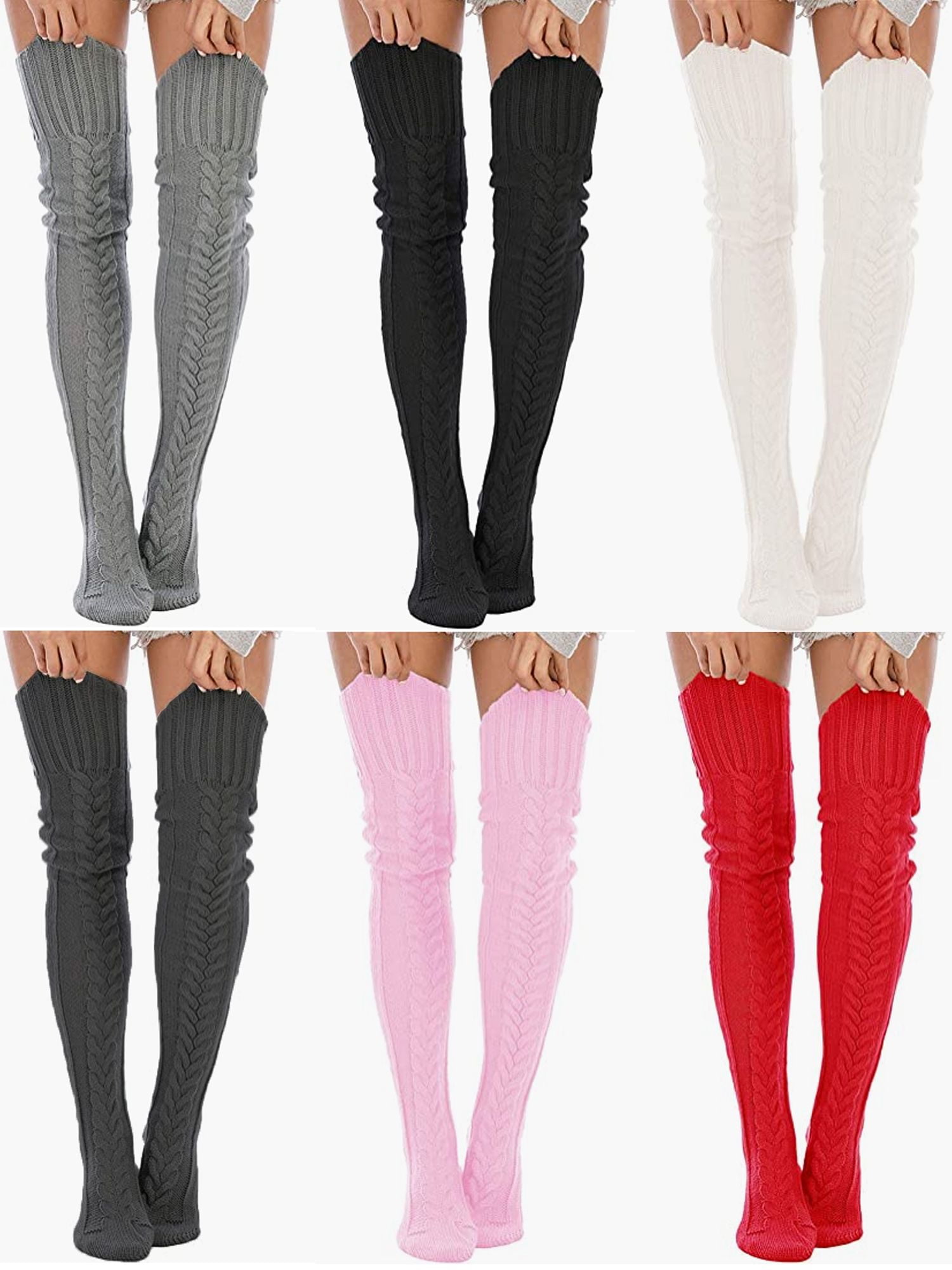 Spencer Womens Over the Knee High Socks Extra Long Thigh High Socks ...