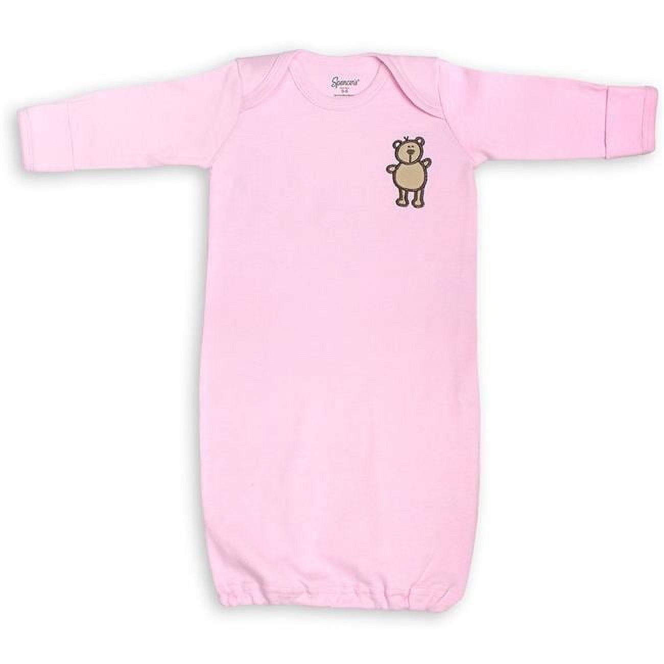 Spencers 710-1-PI Pink Infant Gown with Mitten Cuffs - 0-6 Months - Walmart.com