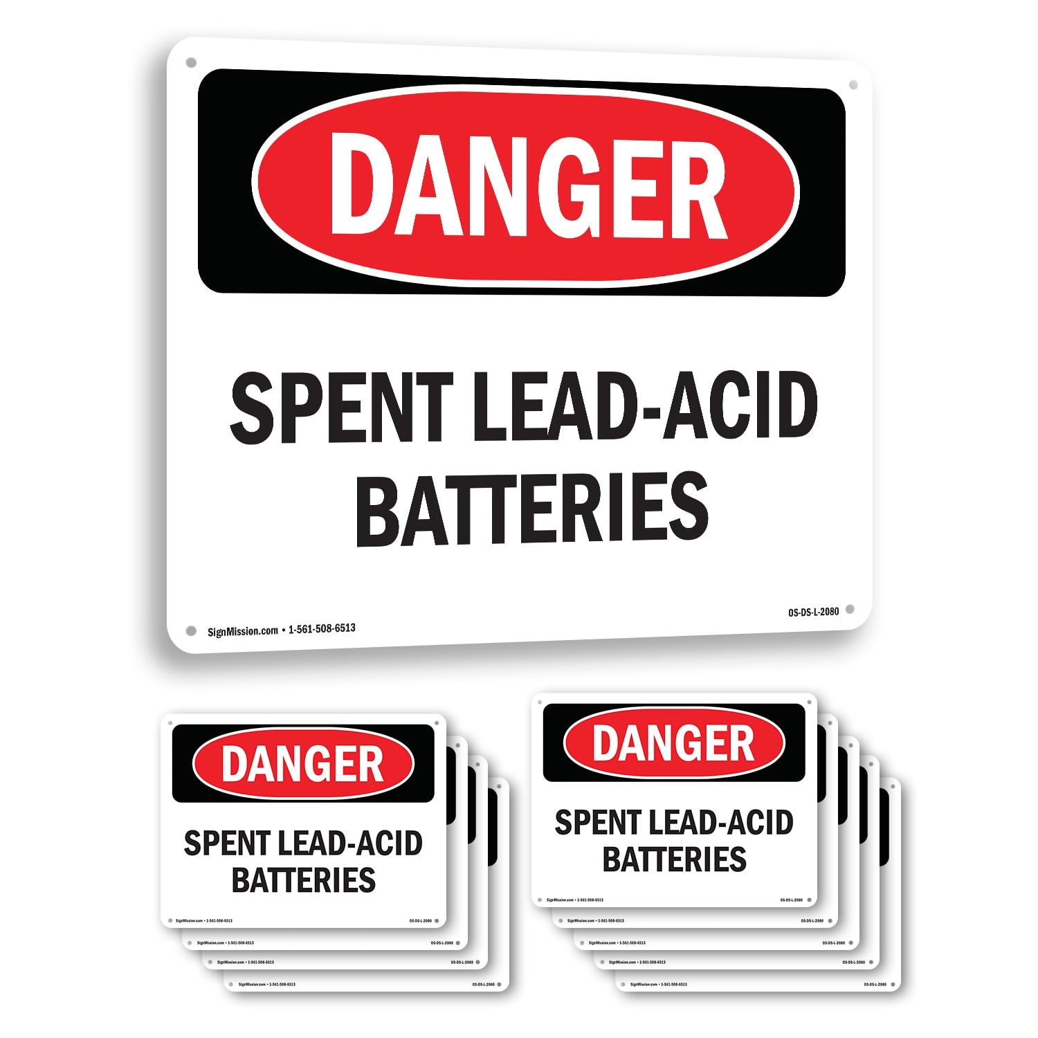 Spent Lead OSHA Danger Rigid Plastic Sign 24 Inch x 18 Inch - 10 Pack ...