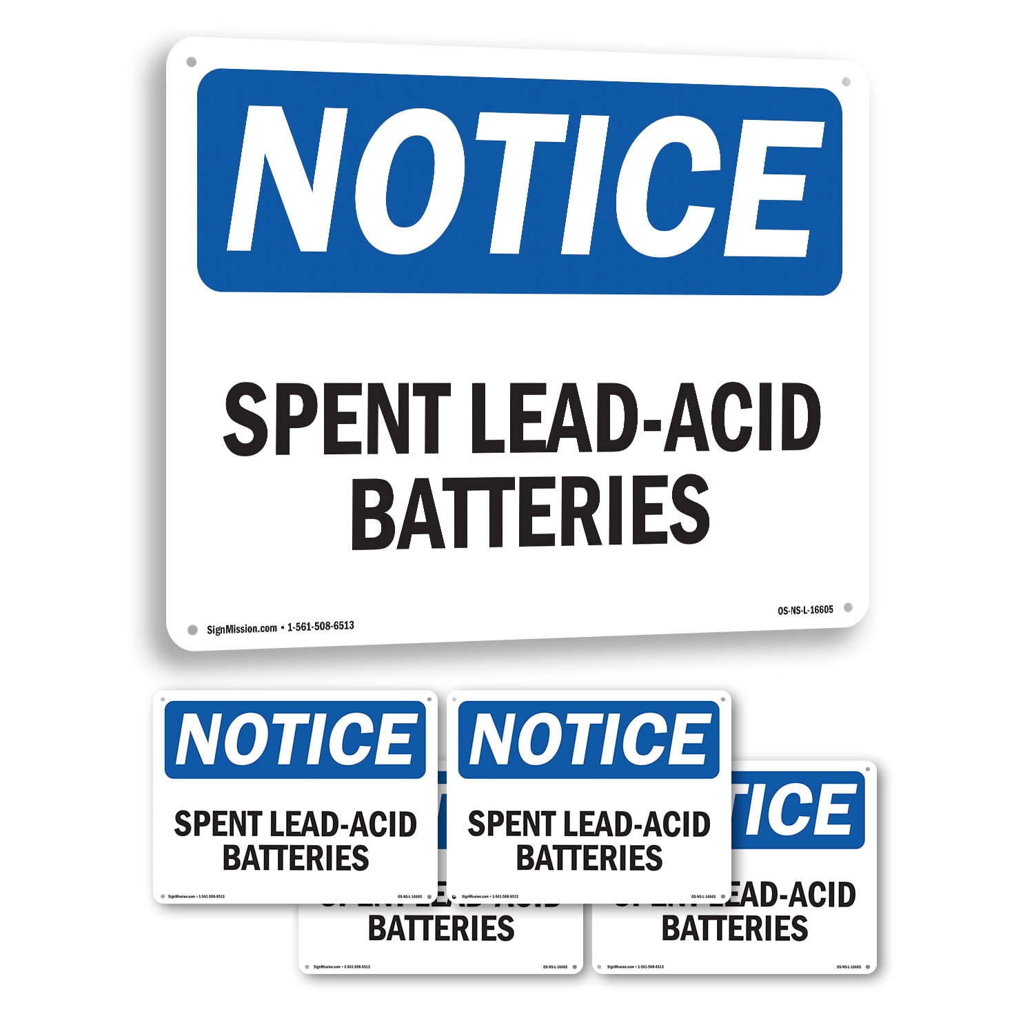 Spent Lead OSHA Notice Rigid Plastic Sign 18 Inch x 12 Inch - 5 Pack ...