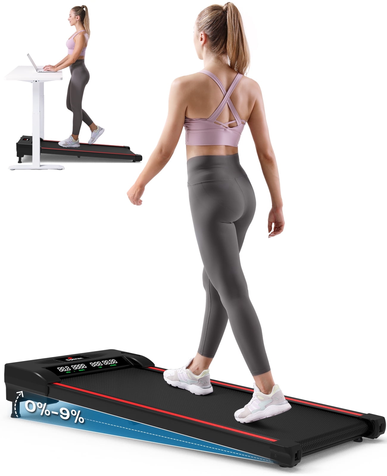 Sperax Walking Pad with Auto Incline,Under Desk Treadmill for Home ...