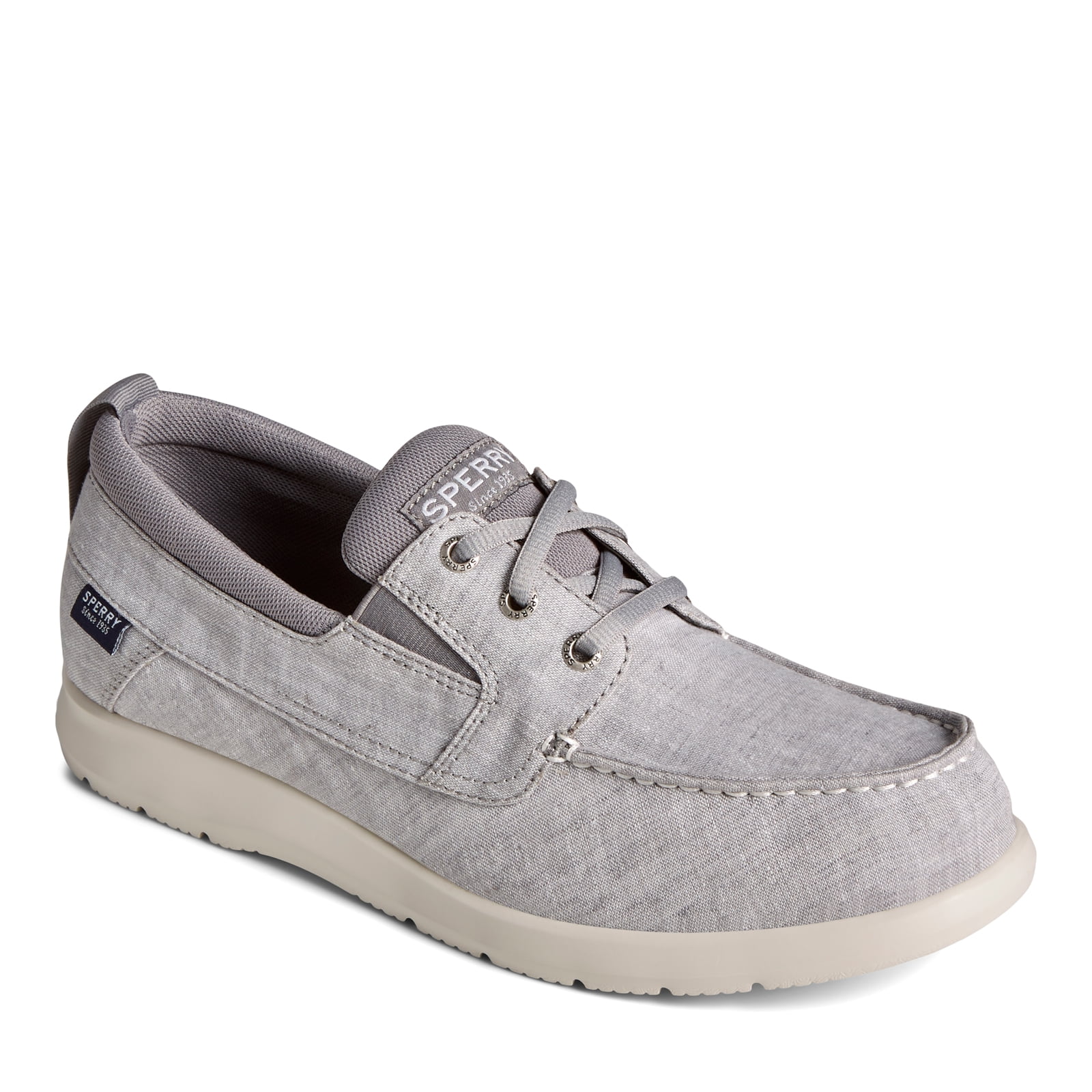 Sperry Men's, Bowrider Plushstep 3-Eye Slip-On Chambray Gray 11 W ...
