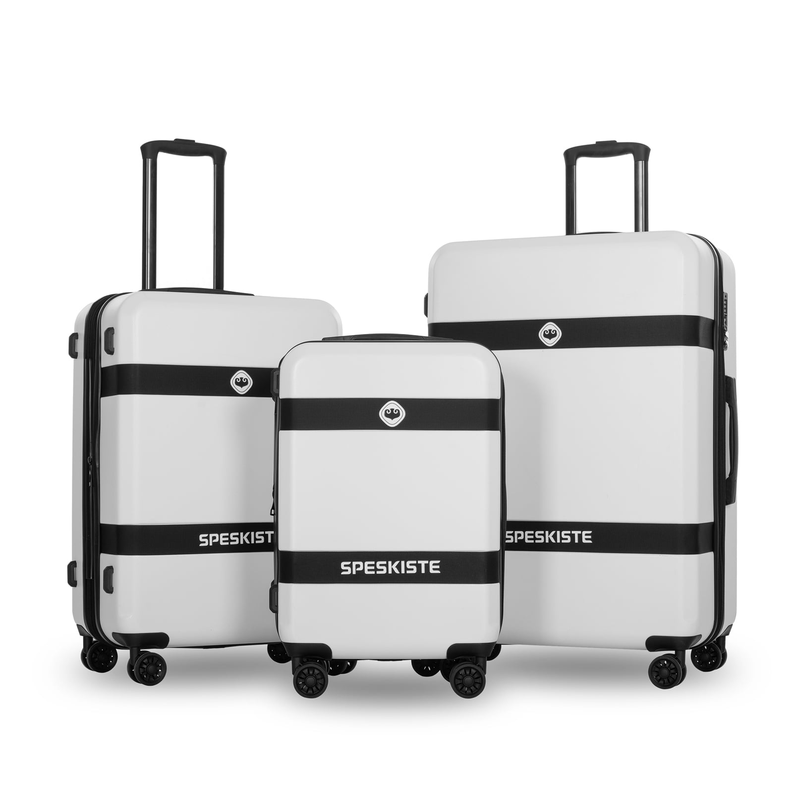 Speskiste 3 Pcs Luggage Set PC+ABS Expandable Suitcase with Spinner ...