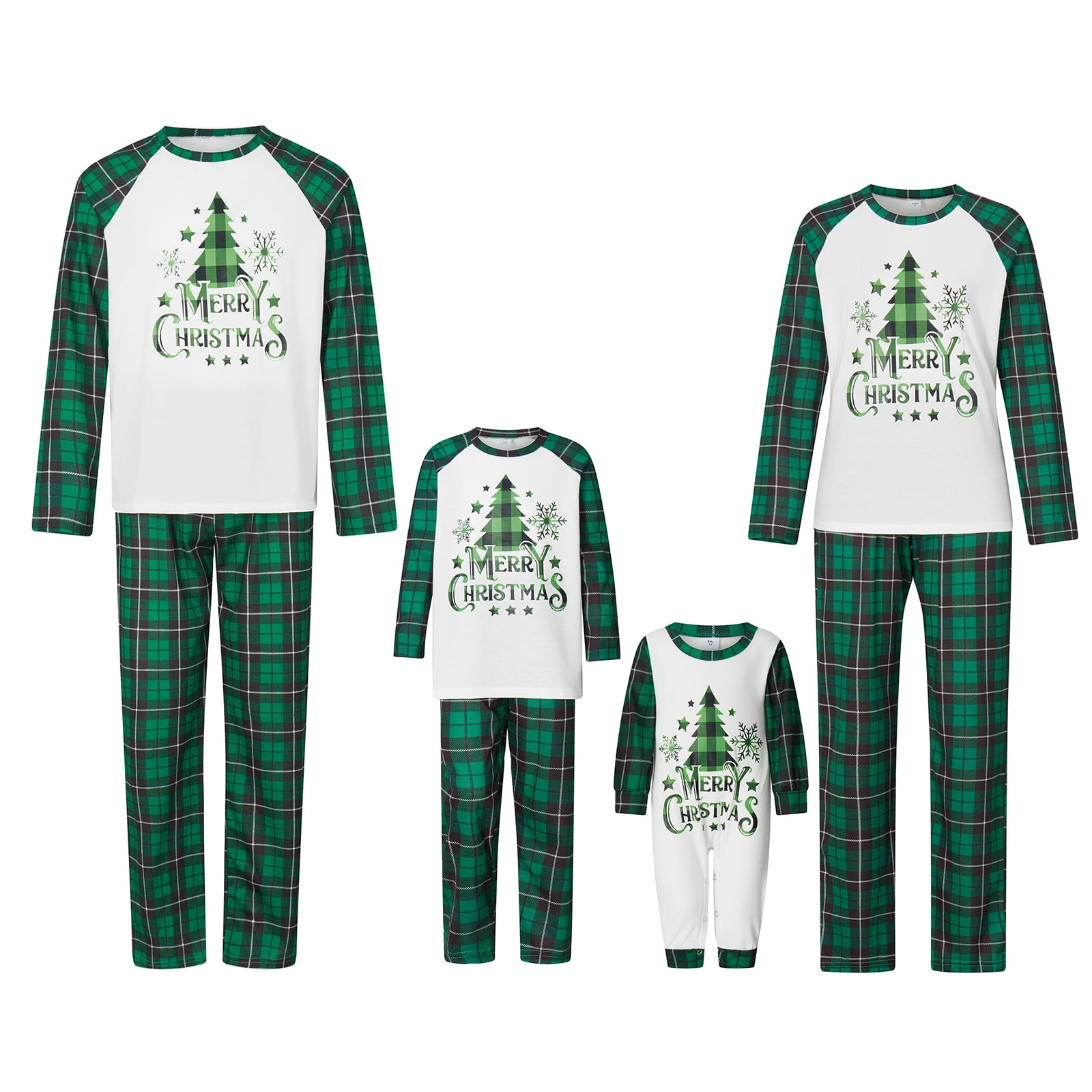 Spewahor (baby)Christmas Pajamas for Family Long Sleeve Tree Print Tops ...