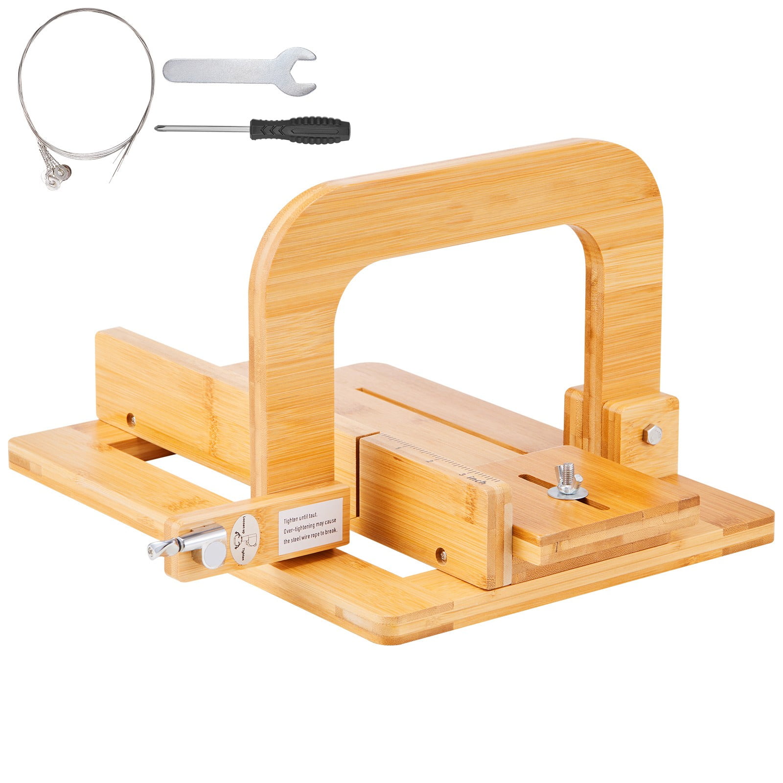 Spfour 0-2in Adjustable Bamboo Soap Slicer With Stainless Steel Wire ...