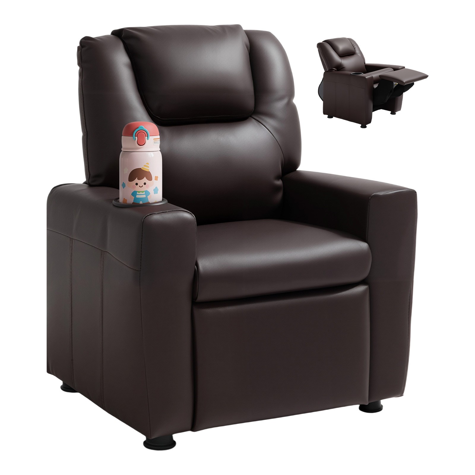 Spfour Kids Recliner, Toddler Recliner with Cup Holder, 101° to 121 ...