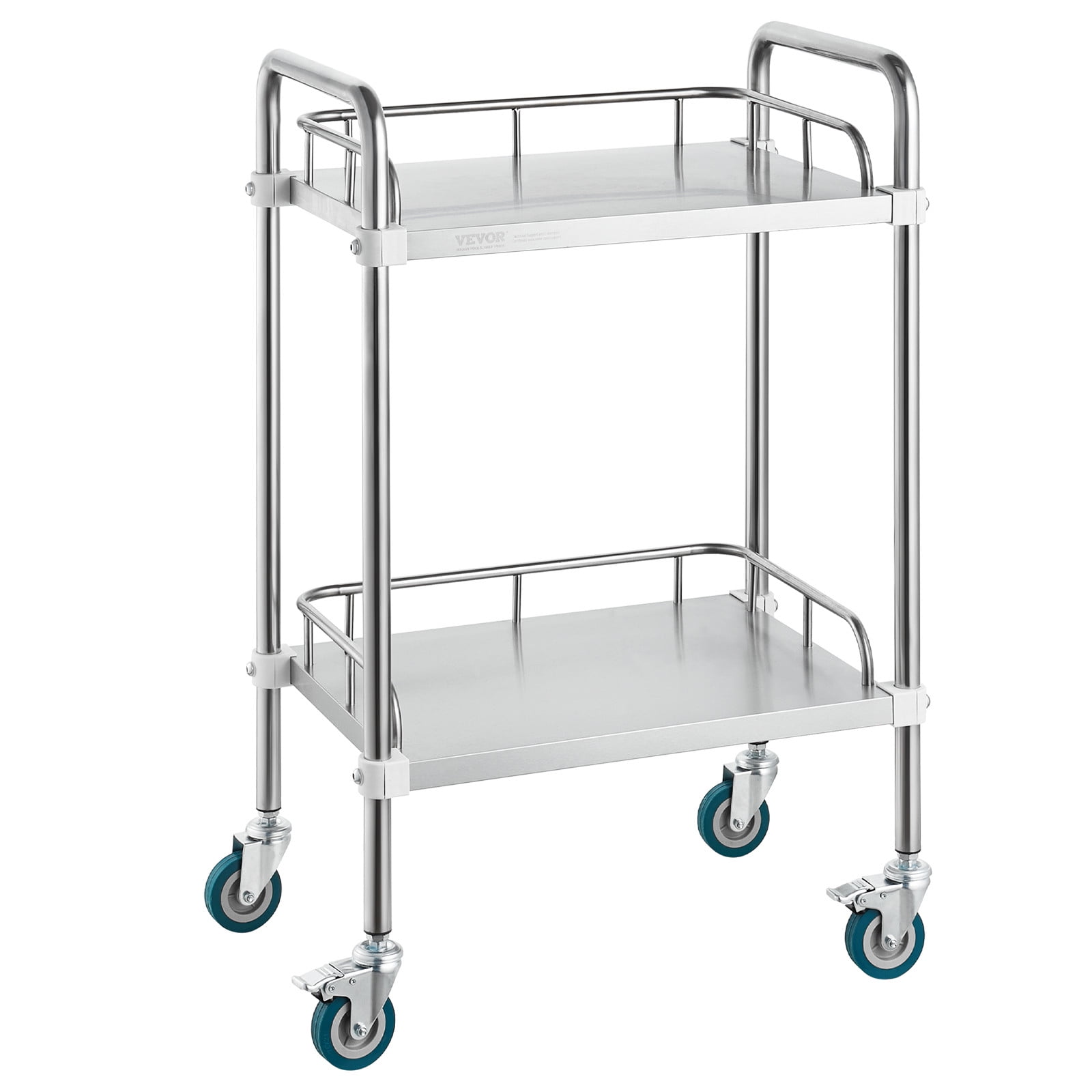 Spfour Lab Rolling Cart, 2-Shelf Stainless Steel Rolling Cart, Lab ...