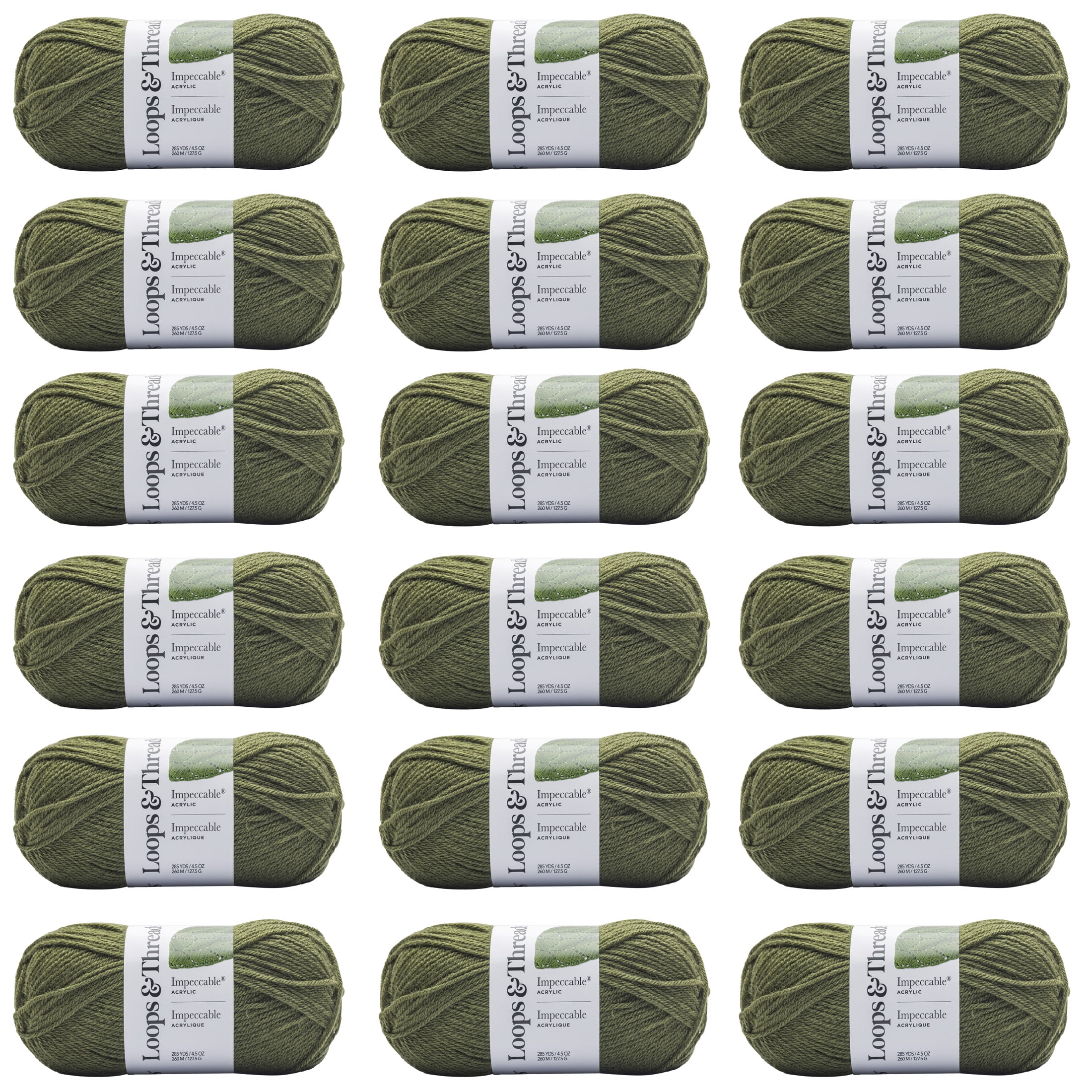 Loops & Threads Sphagnum Impeccable Solid Yarn - Medium Weight Yarn for ...