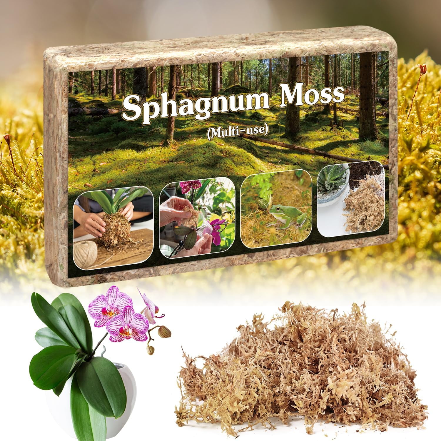 Sphagnum Moss,Sphagnum Moss for Plants,6 QT Natural Long Fibered ...