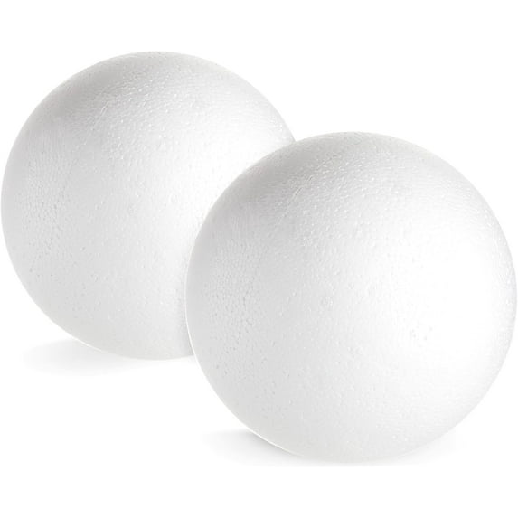 Sphere Craft Foam Balls - 7.5-Inch White Polystyrene Spheres - 2 Pack ...
